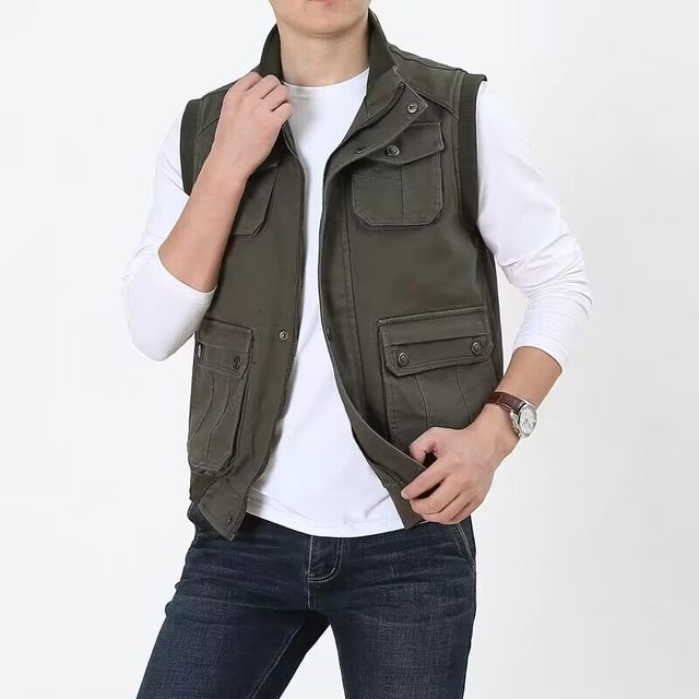 Work vest men's autumn loose large size multi-pocket photography vest ...