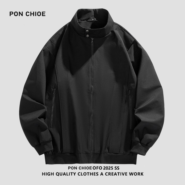 ponchioe American work jacket men's spring and autumn casual baseball ...