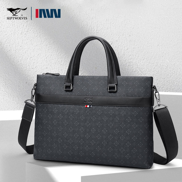 Seven Wolves Hand-in-Large Capacity Tote Bag 2025 New Men's Business ...
