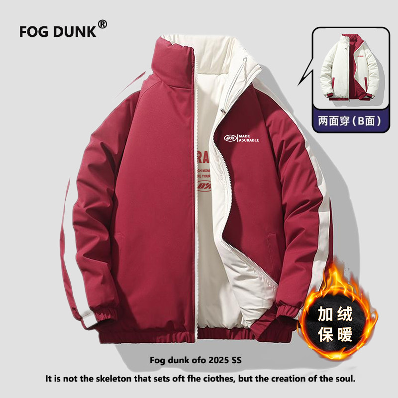 Fog dunk double -sided cotton clothing winter new thickened two sides ...