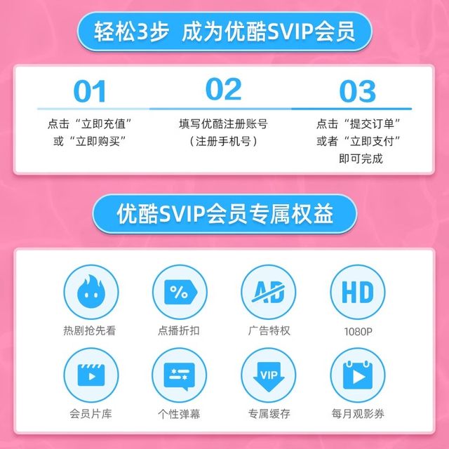 Youku SVIP membership annual card 12-month Youku TV video membership supports TV terminal
