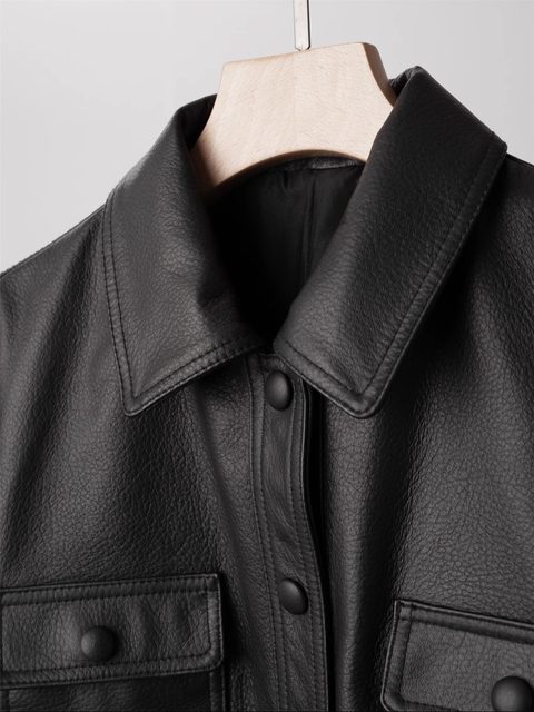 Y*L imported lychee bubble sheepskin short jacket for women single ...