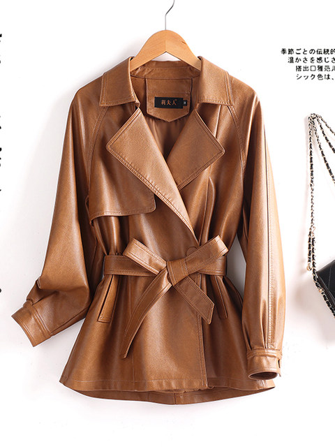 Haining leather leather jacket female autumn and winter 2024 new high ...