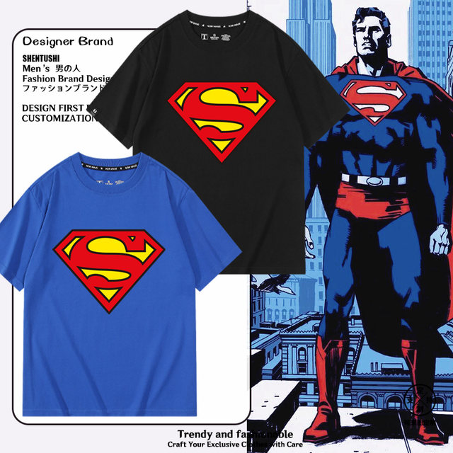 Superman T-shirt Men's Superman clothes summer new style Marvel short ...
