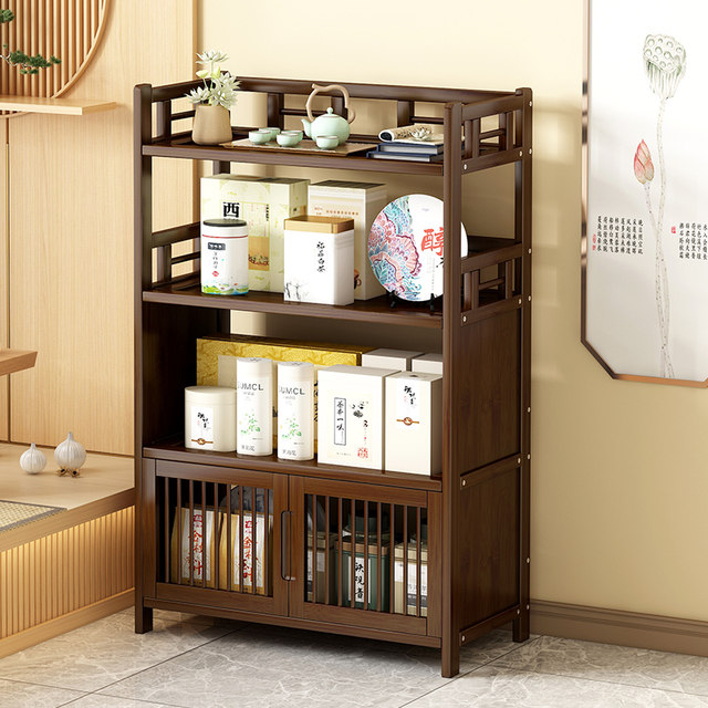 Retro desktop Bogu rack partition storage rack multi-layer tea storage ...