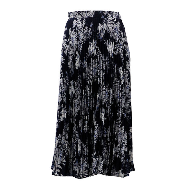 J/nina Gennina Guo Yiling new women's casual versatile fold long skirt ...