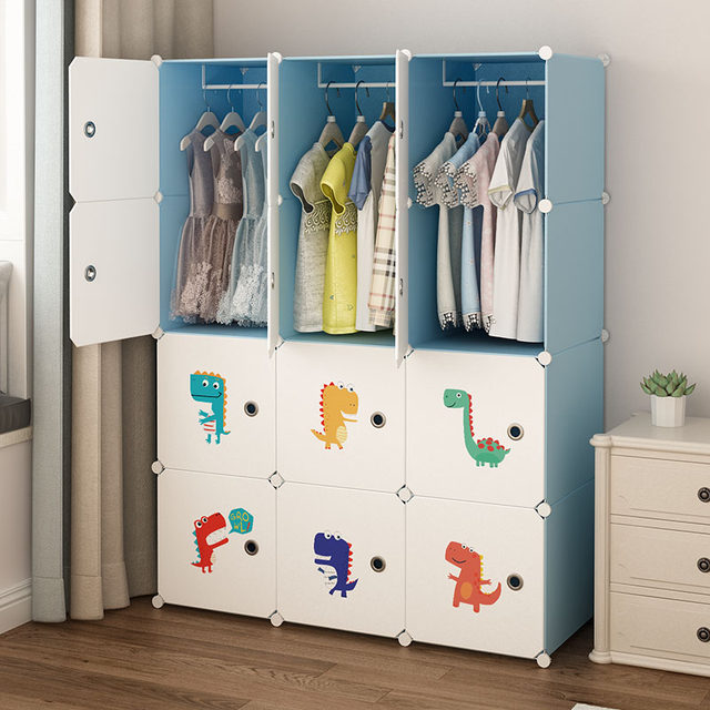 Children's wardrobe Simple baby small cloth wardrobe family bedroom ...
