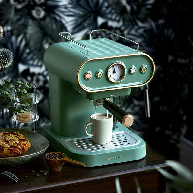 Bear espresso machine semi-automatic household concentrated retro steam ...