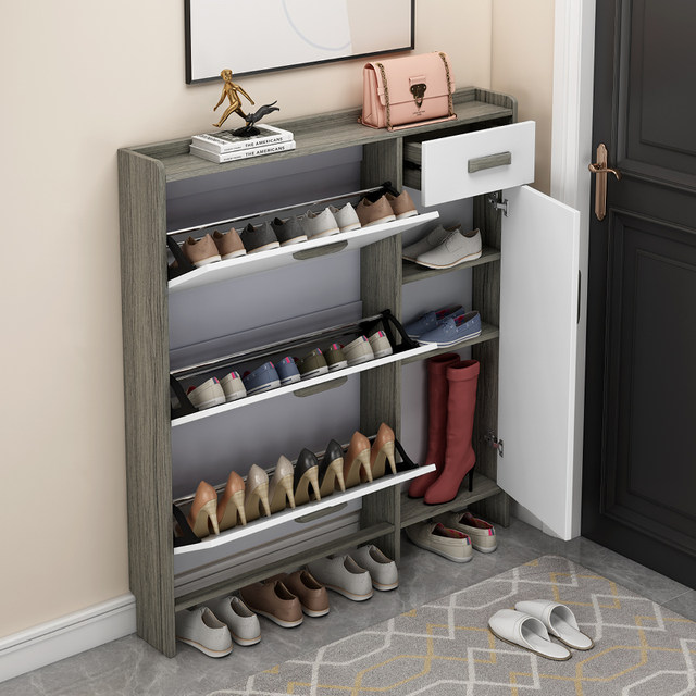 Ultra-thin shoe cabinet 17cm economical home door simple modern storage ...