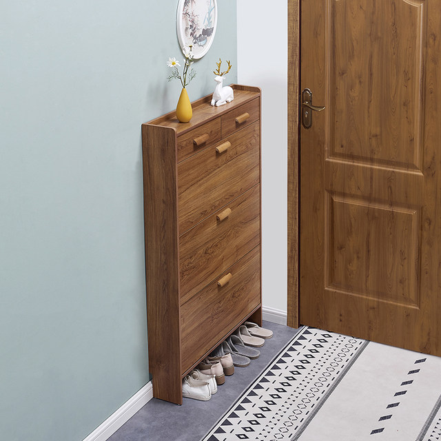 Shoe cabinet ultra-thin 17cm economical home door multi-functional ...
