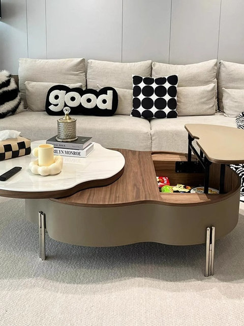 Creative lifting coffee table, family living room coffee table, light ...