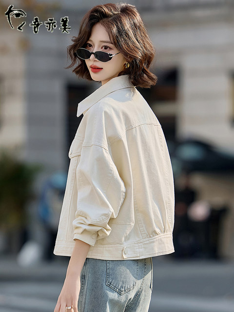 Off-white short jacket for women spring and autumn 2025 new small ...