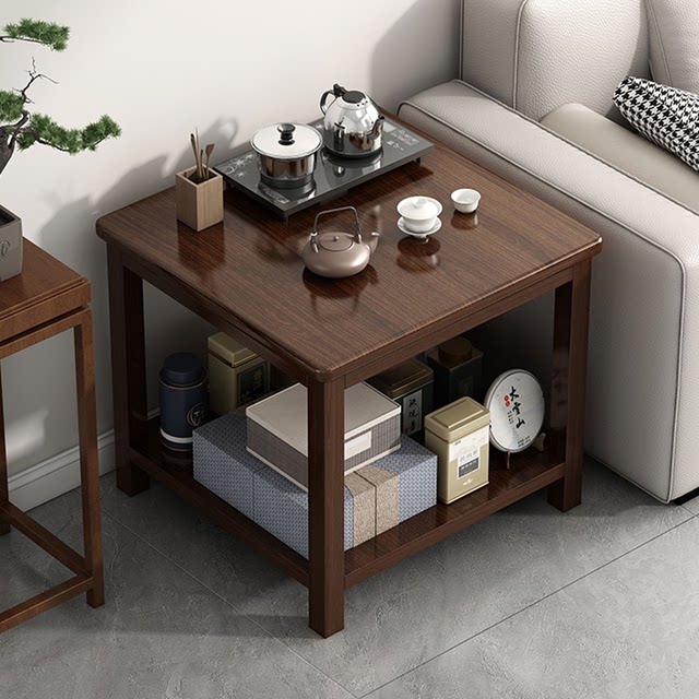 Coffee table small table Household living room pure solid wood square ...