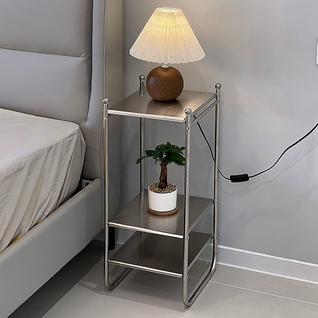 Medieval style bedside table small iron simple modern bedroom bedside ...