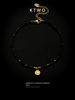Ktwo Black Spinel Anklet - Smiling Face Design - Gold Plated