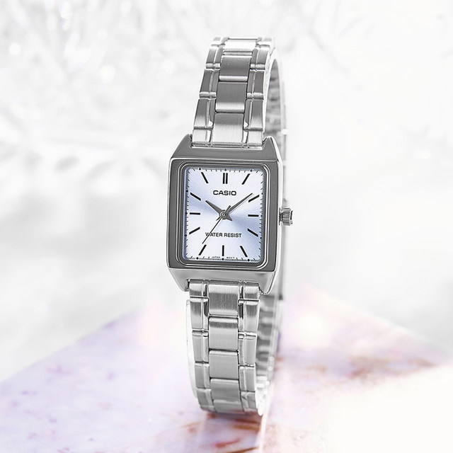 Casio Casio small square quartz watch women's genuine examination retro LTP-V007D-7B overseas ...
