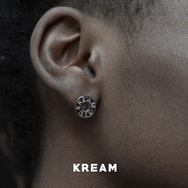 KREAM original S925 sterling silver earrings for men, hip-hop, and women.