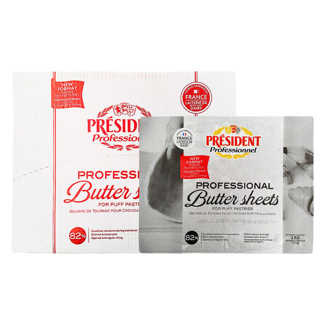 French president croissant butter flakes whole box pastry lactic acid ...