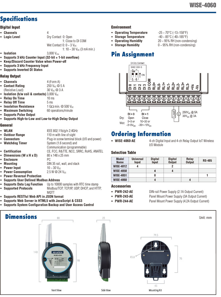 وحدة i / o - معزول، مرحل، وحدة، إخراج، قناة، إدخال، لاسلكي، رقمي، wise، 4060