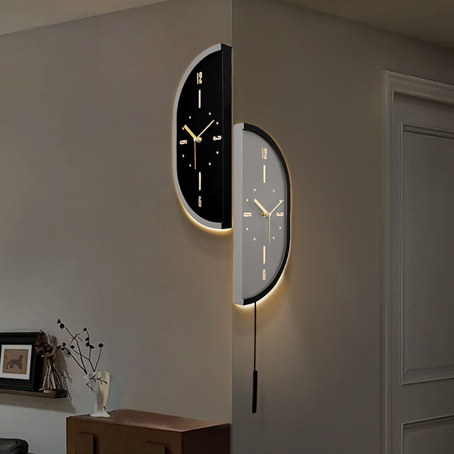 Modern clock corner wall clock living room 2024 new Internet celebrity ...