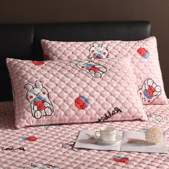 Pair of quilted pillowcases, large adult pure cotton, pure cotton ...