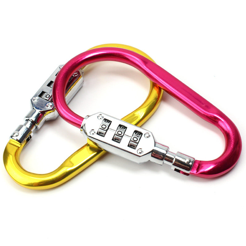 Curved Combination Lock Carabiner Type D-Type Padlock Luggage Quick Buckle