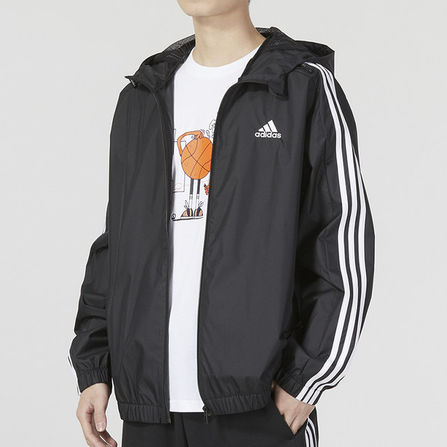 Adidas clothes jacket woven hooded men's autumn new running Taobo ...