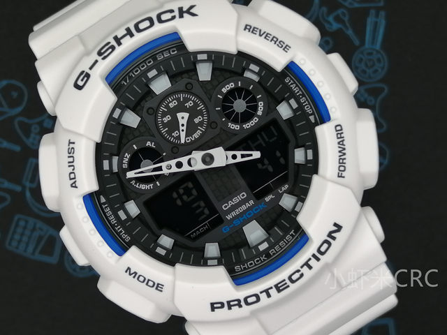 CASIO Casio watch male G-SHOCK large dial trend GA-100B-7A white ...