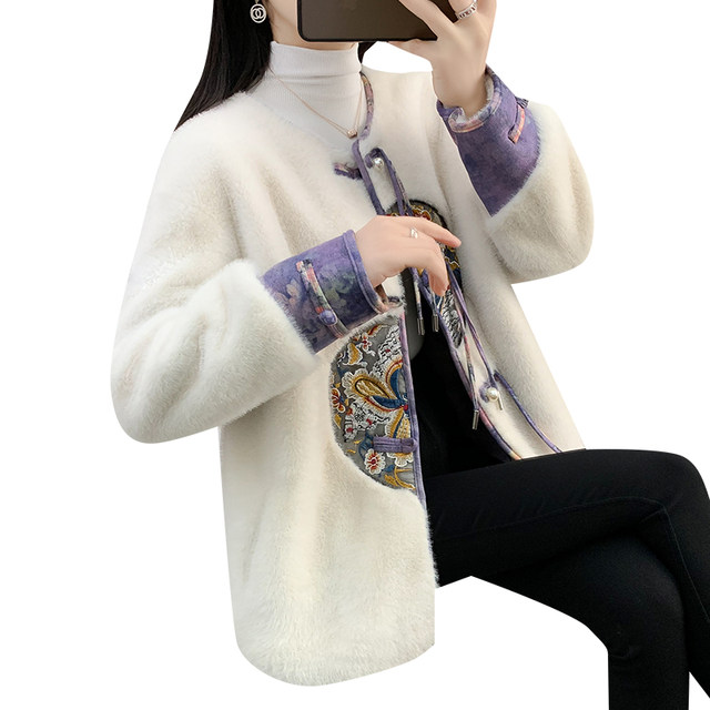 Qing Milan velvet new Chinese fur girl 2024 autumn and winter new loose ...