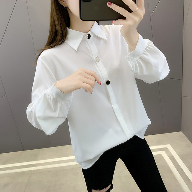 Spring Long sleeved White Shirt For Women With Women s Inner Wear 2025