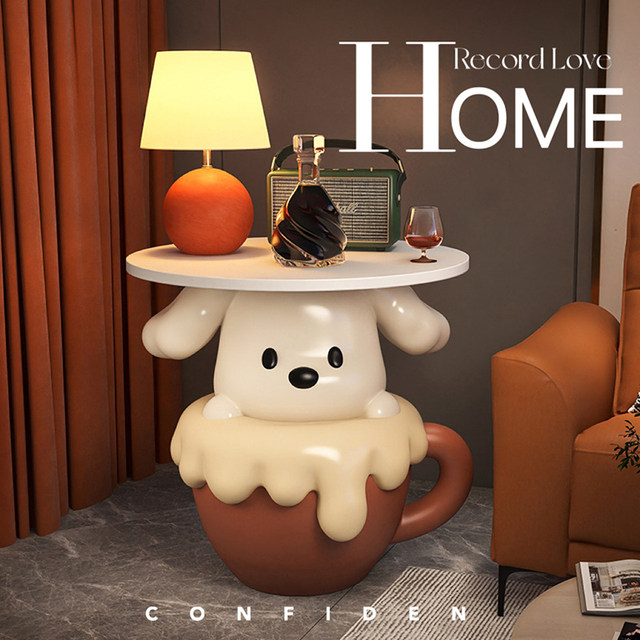 Cute teacup dog animal side table living room coffee table sofa corner ...