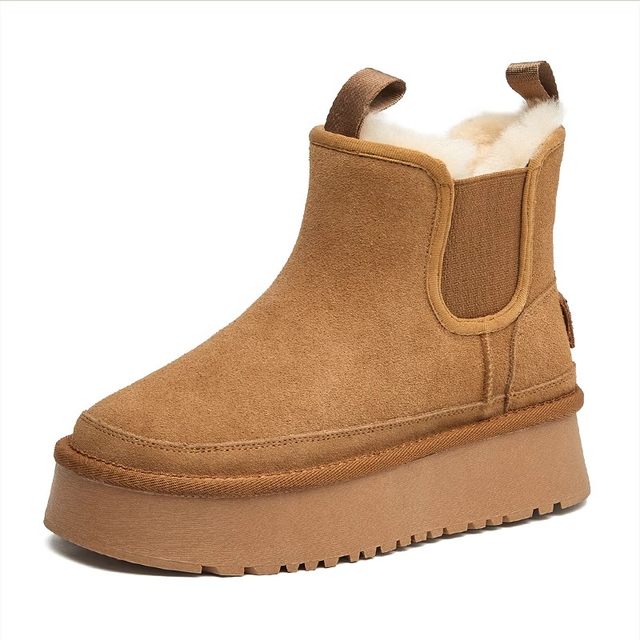 Big -up with a thick bottom with velvet snow boots 2024 new winter Korean version of Northeast ...