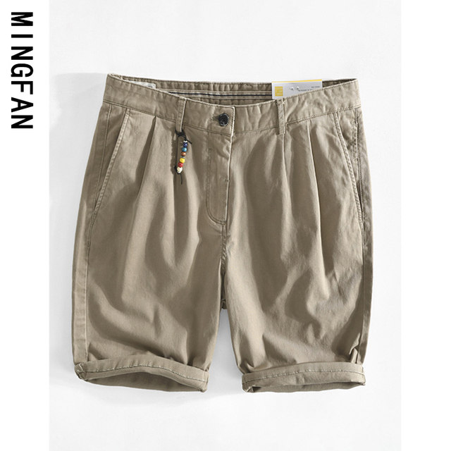 2025 new summer men's solid color casual cotton five-point pants loose ...