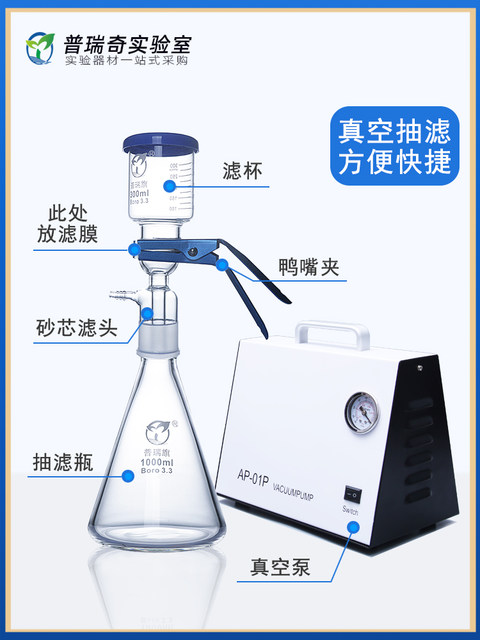 Glass sand core filter filtering device solvent filter vacuum filter ...