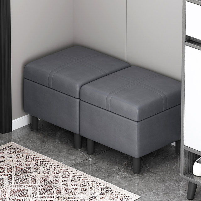 Small stool, home entry shoe changing stool, light luxury square soft ...