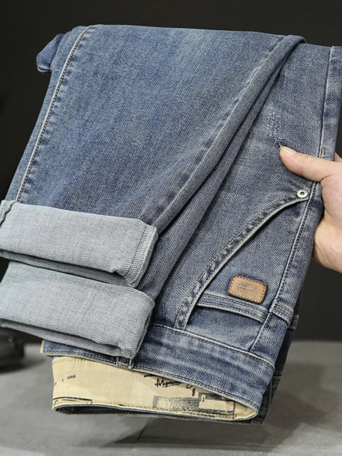 Fatty Harun 9-point jeans men's loose retro trousers plus fat plus size ...