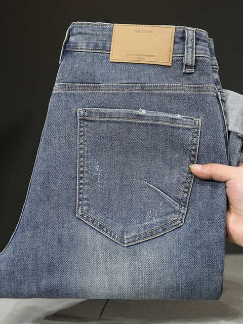 Fatty Harun 9-point jeans men's loose retro trousers plus fat plus size ...