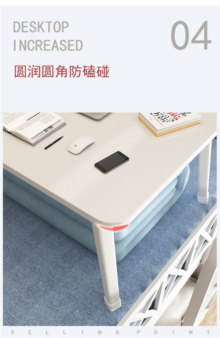 Folding Bay Window Computer Desk for Dormitories and Home Offices