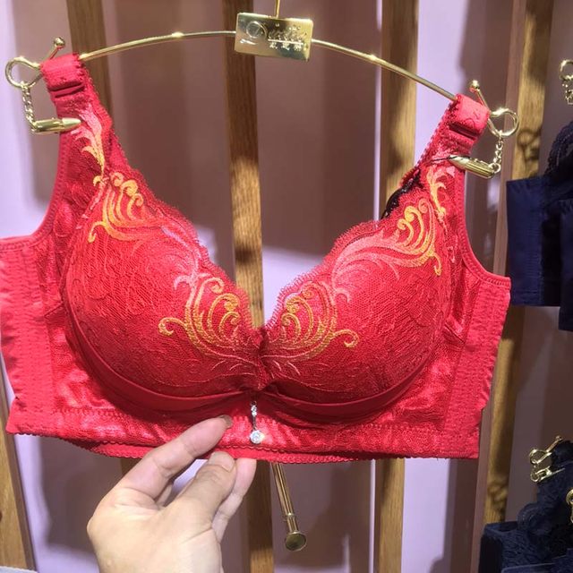 Dai Zhidi special offer glossy solid color shaped bra with thin top and ...