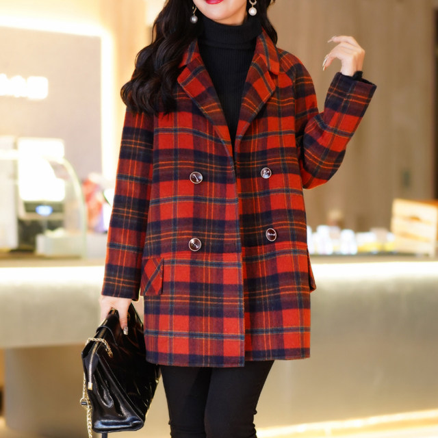 British style double-sided woolen coat women's fashion Korean style small suit woolen coat 2023 ...