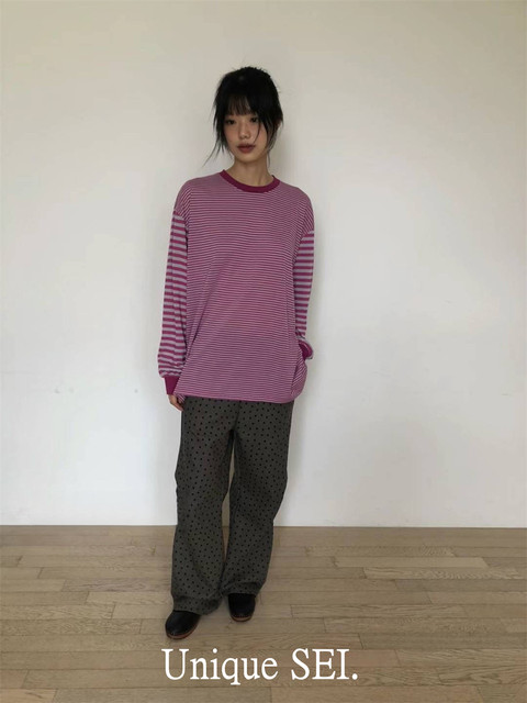 Unique SEI Korean style lazy naval sailor style classic chic striped ...