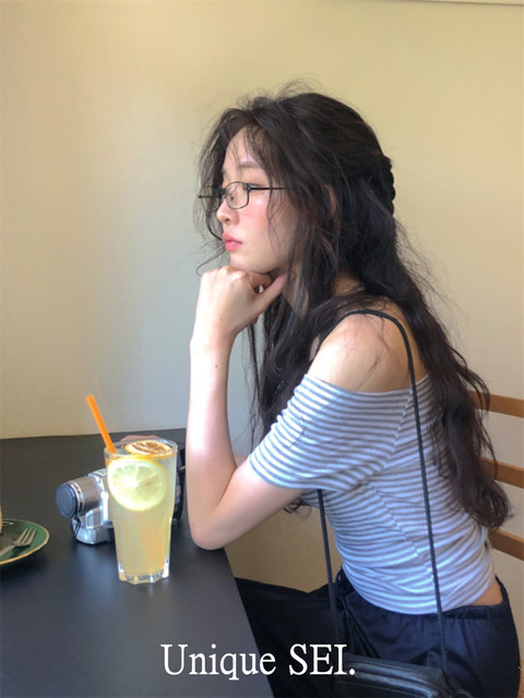 Unique Sei Korean Style Street Simple Summer One-Line Collar Off ...