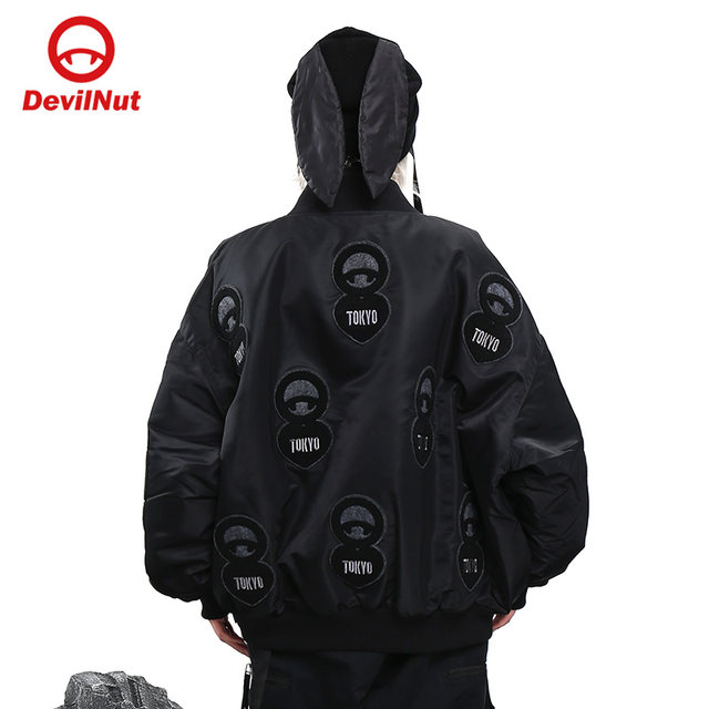 DEVILNUT trendy brand Devil 21 autumn and winter new men's and women's couple retro baseball ...
