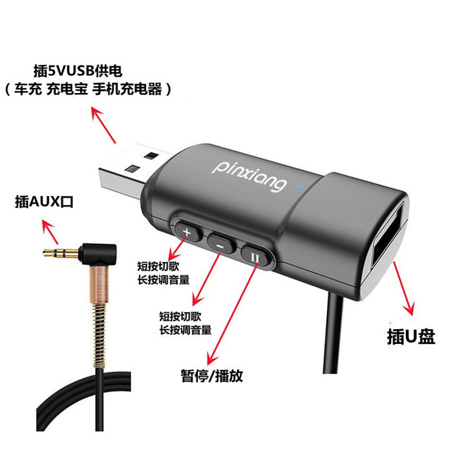 A6L Audi Q5 Platinum A4L car AUX turn USB data cable AUX rotor mp3 conversion plug U disk