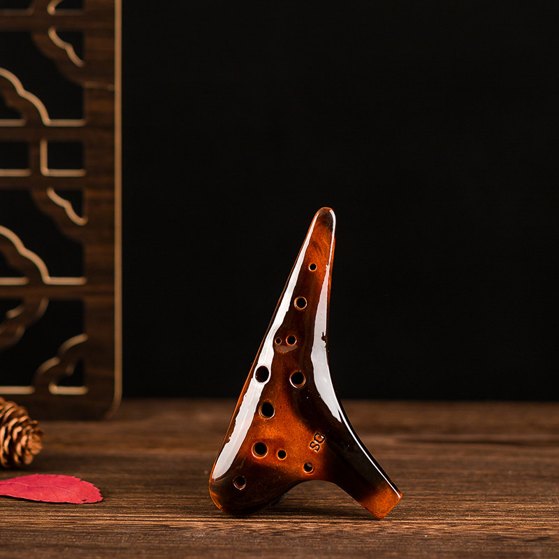 Ray Zi Lei 12ホールオカリナ - C調、テラコッタブラウン