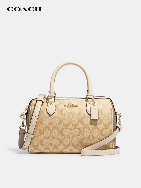 COACH new milk tea color Boston bag classic old-fashioned handbag ...
