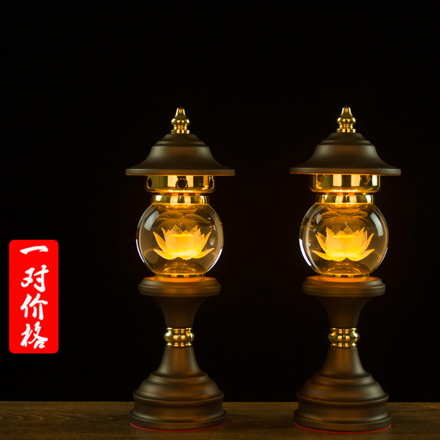 Crystal LED lotus lamp for Buddha, colorful Buddhist hall, Buddha lamp ...