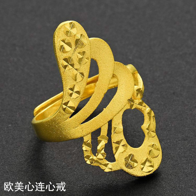 Vietnamese sand gold ring for women, 24K gold-plated ring for women ...
