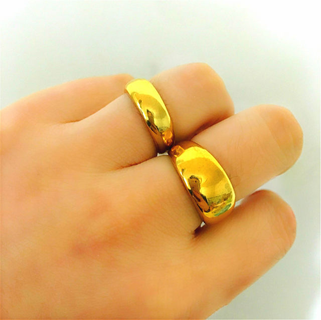 Non-fading Vietnamese sand gold 18K gold-plated men and women couple ...