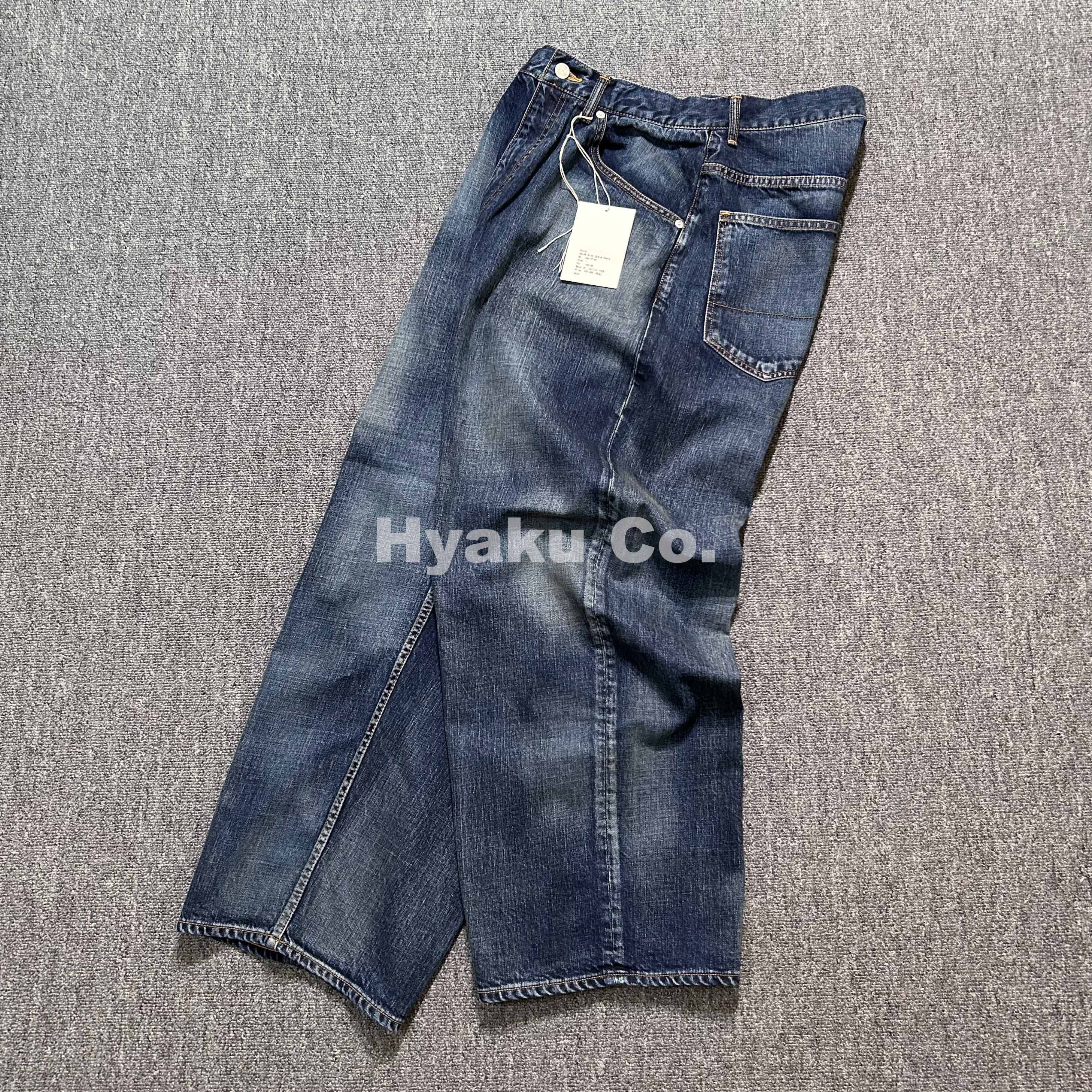 ANCELLM 24ss Wide denim pant Washed Old Cone Jeans